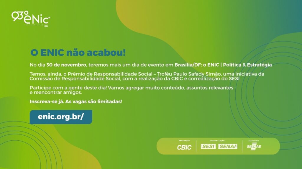 O ENIC não acabou e vai agregar ainda mais valor e conteúdo no dia 30/ ...